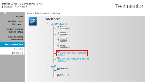 MyFastweb - Technicolor TG789VAC V2